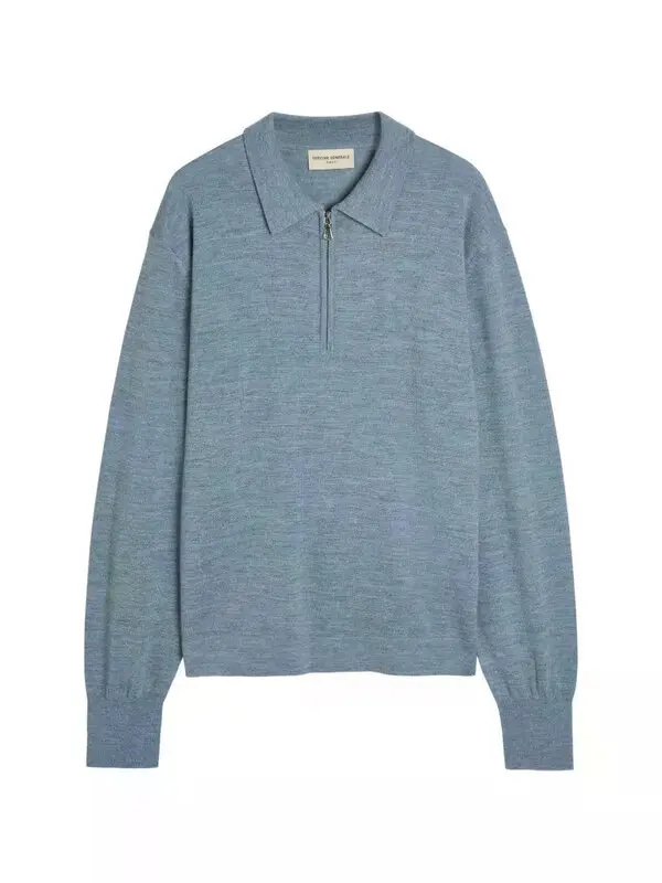 Officine Générale Half-zip Polo Sweater - Blue
