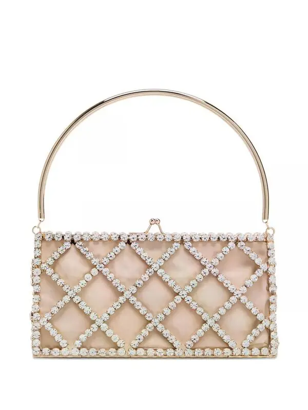 Rosantica Garofano Crystal-embellished Top-handle Bag - Neutrals