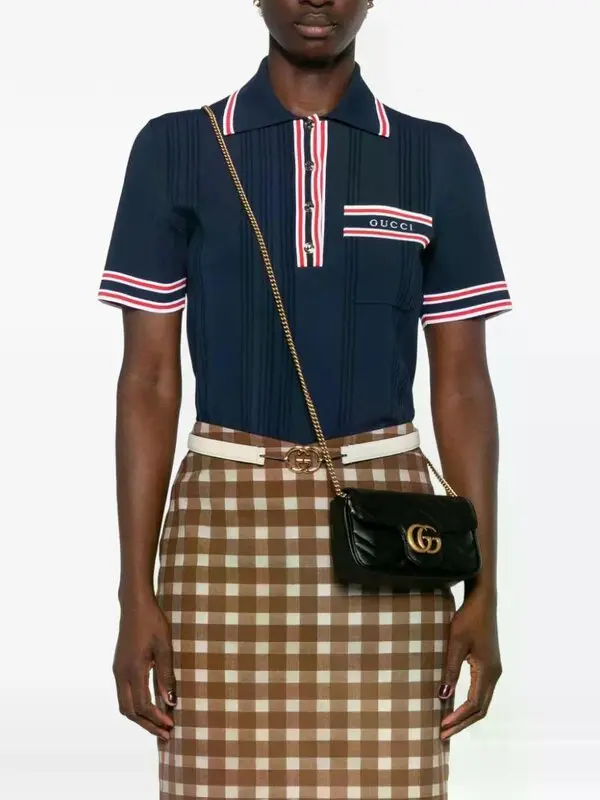 Gucci Chevron-quilted Crossbody Bag With Gg Logo - Black