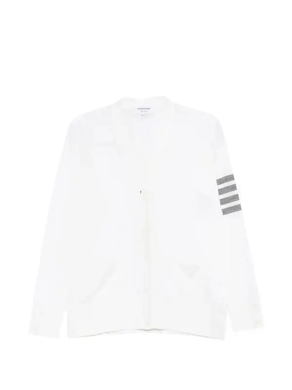 Thom Browne Striped V-neck Cardigan - Neutrals