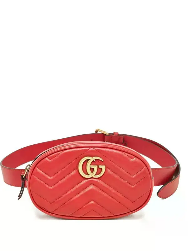 Gucci Mini Gg Marmont Belt Bag - Red