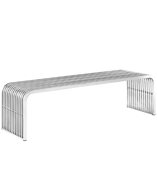 MODWAY Pipe 60 Stainless Steel Bench - Silver