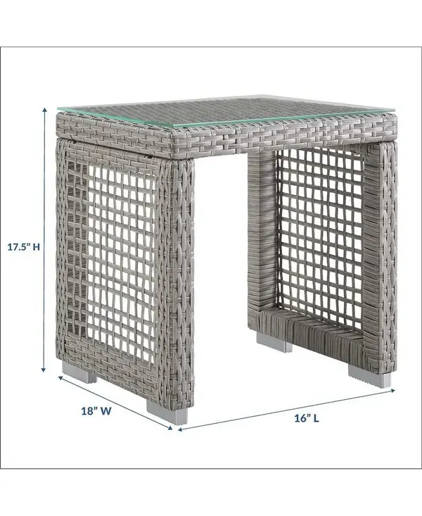 MODWAY Aura Outdoor Patio Wicker Rattan Side Table