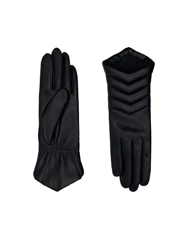 AGNELLE Apoline Quilted Gloves - Black