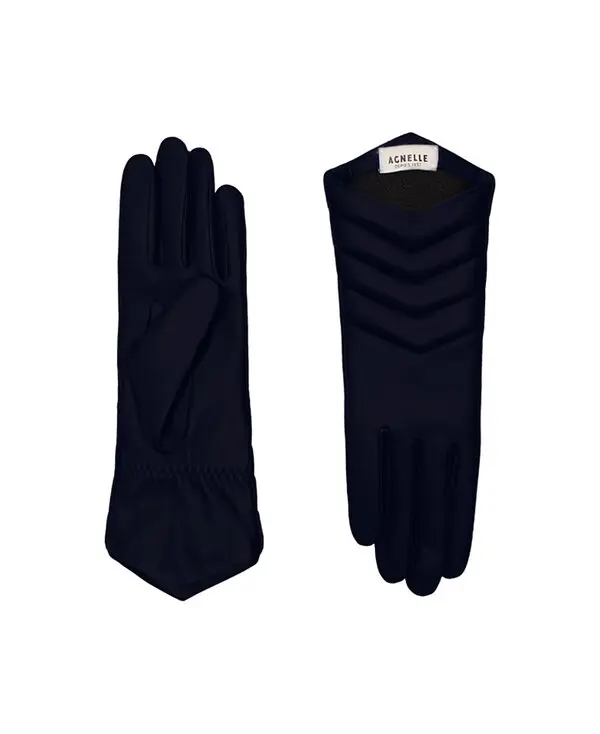 AGNELLE Apoline Quilted Gloves - Navy