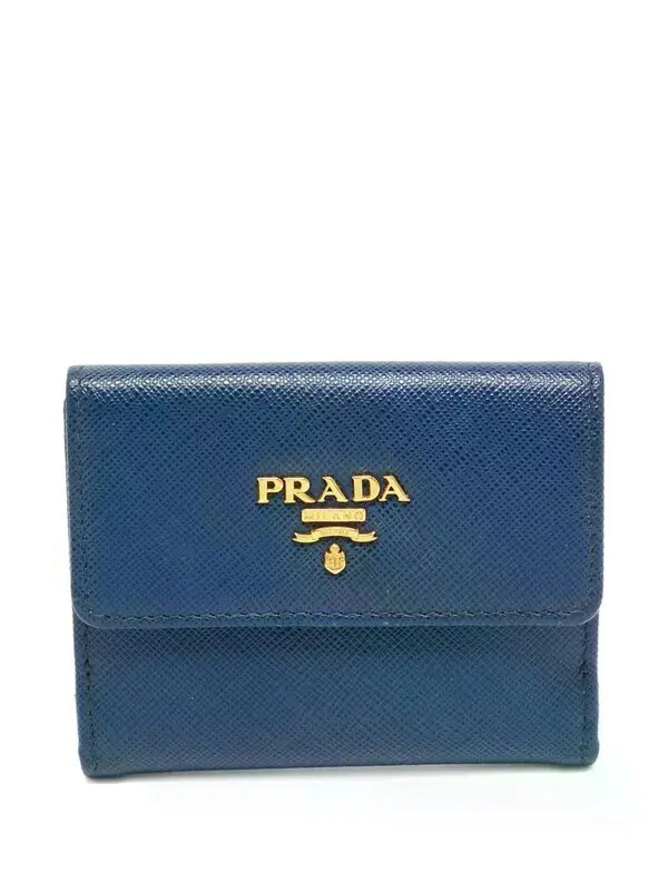 Prada Saffiano Leather Wallet - Blue