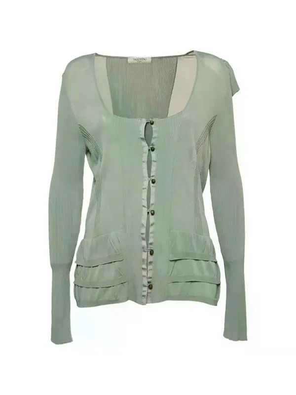 Valentino Garavani Ruffled Button Jersey Cardigan