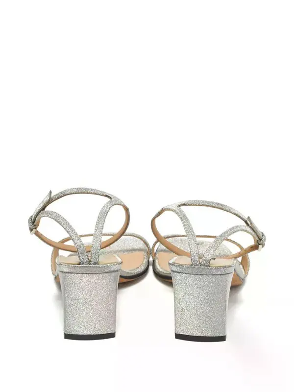SERGIO ROSSI Glitter Ankle-strap Block Heel Sandals