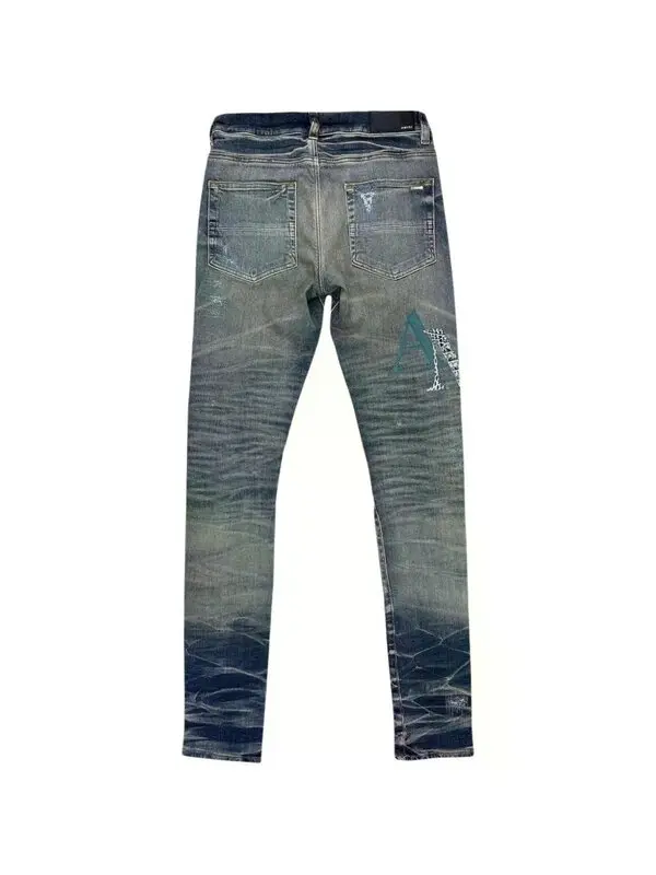 Amiri Leather Logo Jeans