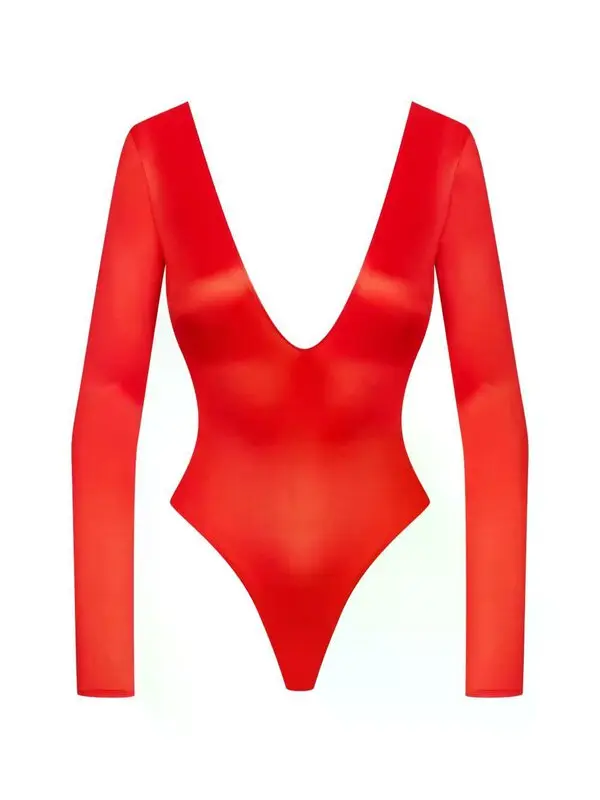 MAISON CLOSE Open-back Long-sleeve Bodysuit