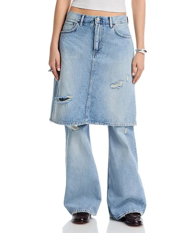 Acne Studios Layered Denim Skirt Jeans