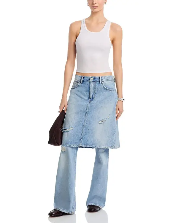 Acne Studios Layered Denim Skirt Jeans