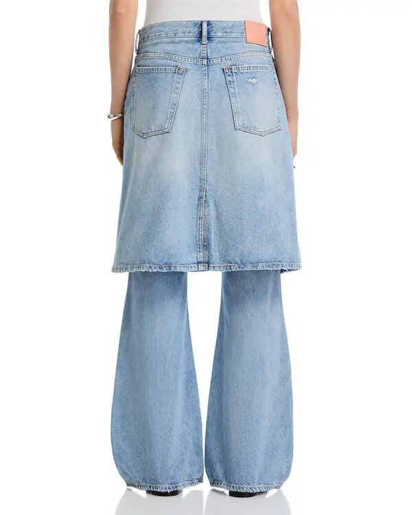 Acne Studios Layered Denim Skirt Jeans - Light Blue