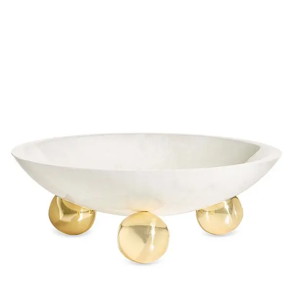 Jonathan Adler Fontana Bowl - White/brass