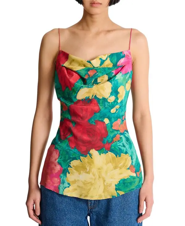 Balmain Printed Crepe De Chine Top - Multicolor