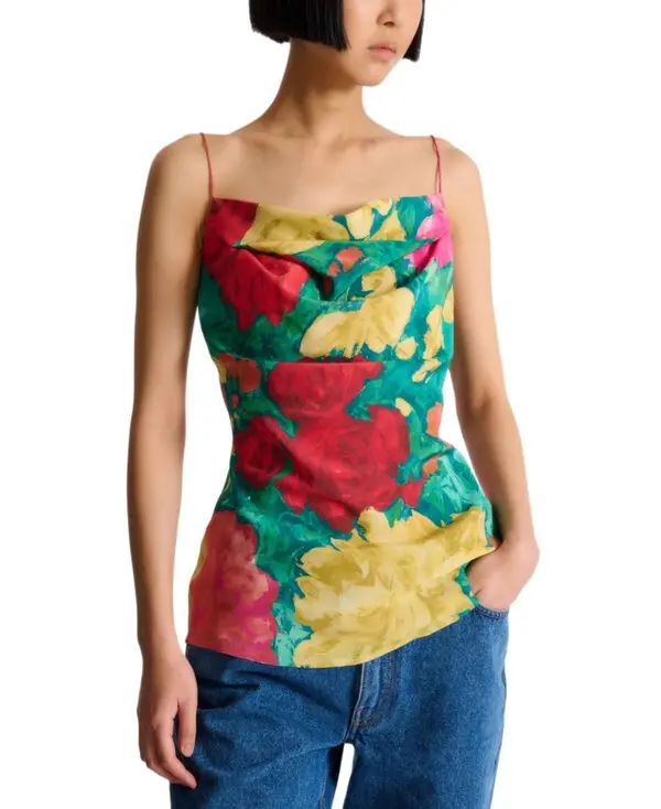 Balmain Printed Crepe De Chine Top - Multicolor