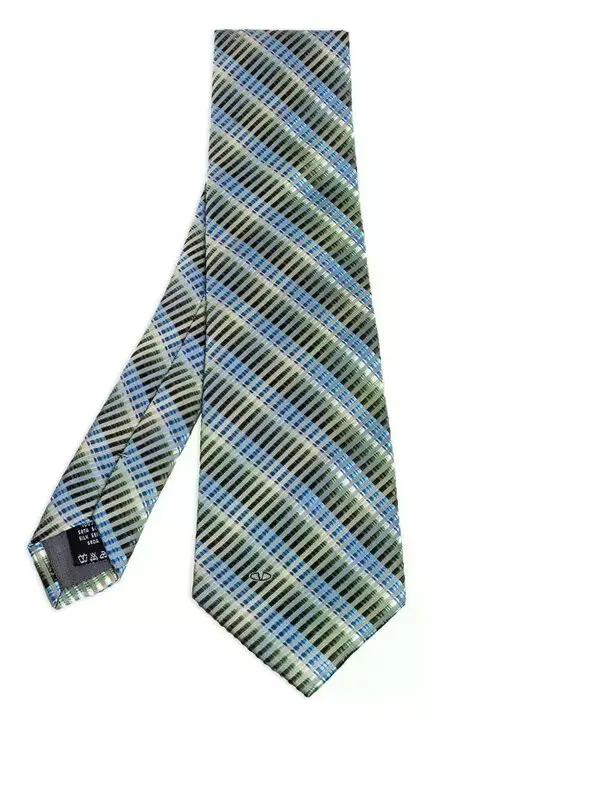 Valentino Garavani Striped Silk Tie - Blue