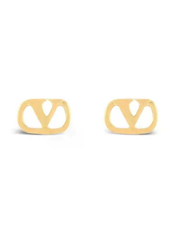 Valentino Garavani 1980s Logo Clip-on Earrings - Gold