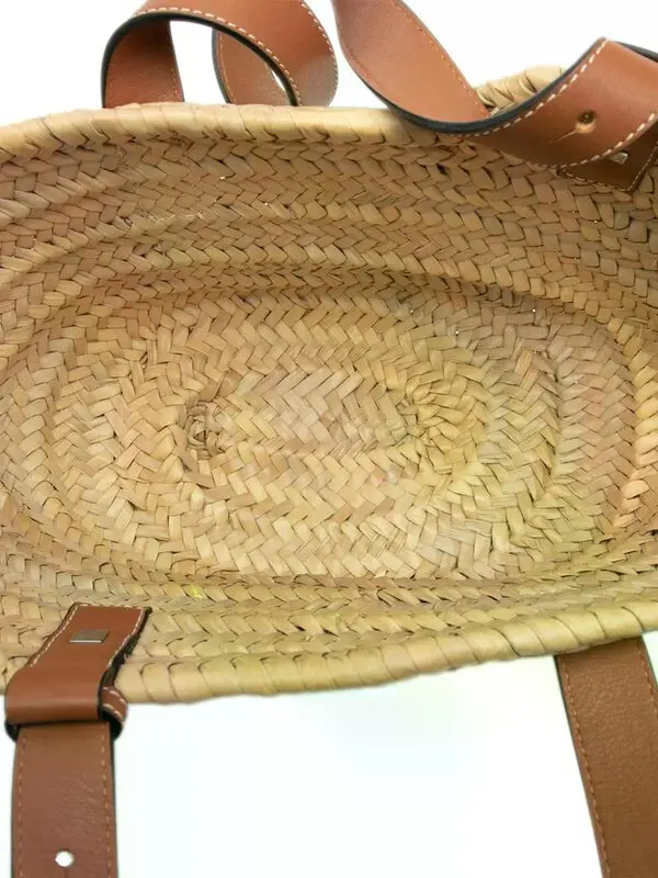 Loewe 2020 Paula's Ibiza Smiley Small Raffia Basket Tote Bag