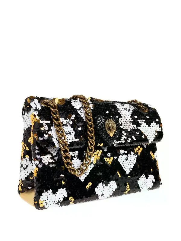 Kurt Geiger Sequin Heart Chain Shoulder Bag - Black
