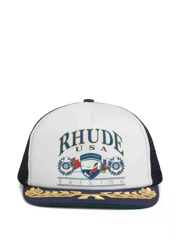 Rhude Embroidery Baseball Cap - White