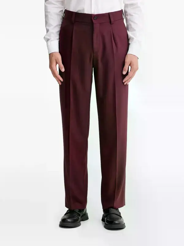 Hugo Pleated Button-fastening Trousers - Red