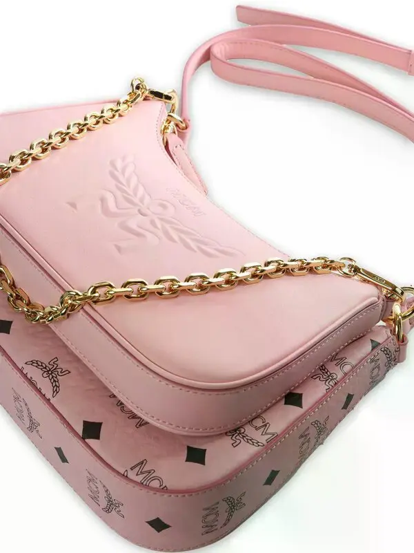 Mcm Logo-embossed Chain Clutch Bag