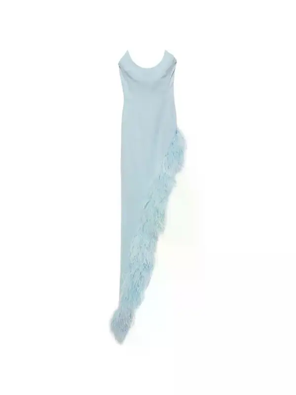 David Koma Feather Asymmetric Dress