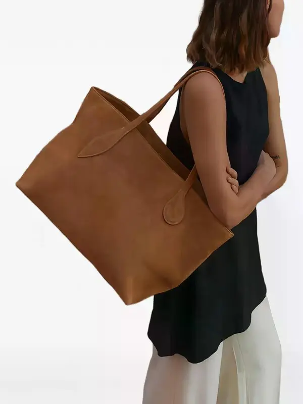 LIFFNER Calf Suede Tote Bag - Brown