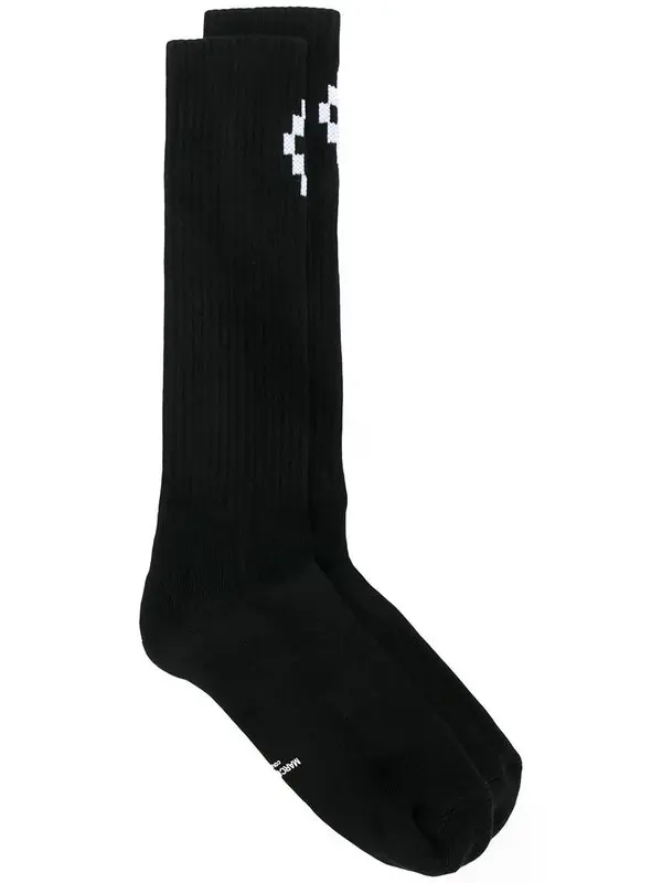 COUNTY OF MILAN Knitted Logo Socks - Black