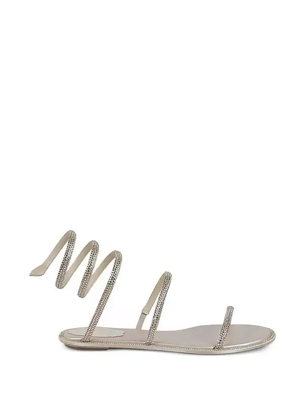 Rene Caovilla Rhinestone-embellished Sandals - Neutrals