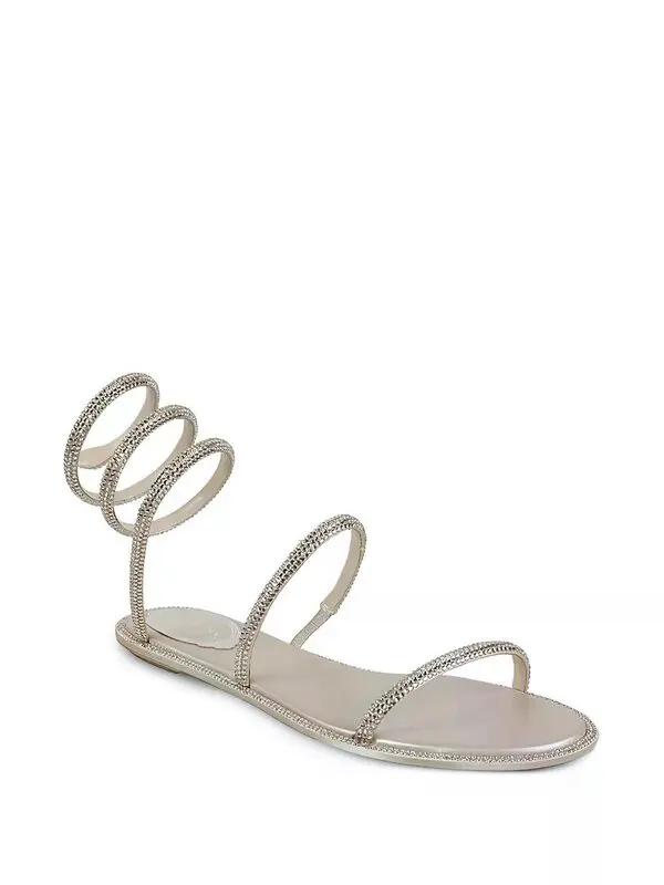 Rene Caovilla Rhinestone-embellished Sandals - Neutrals