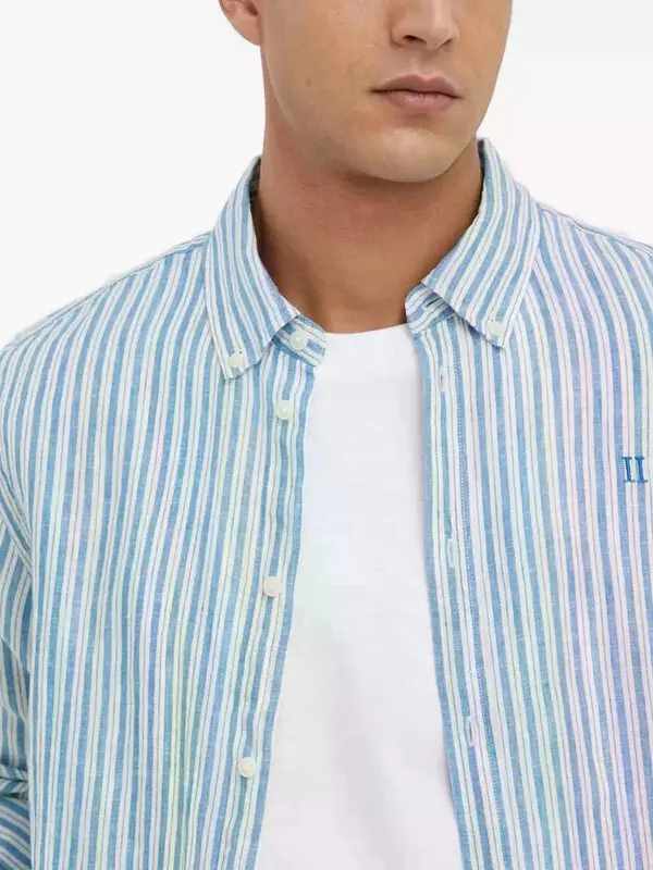 LES DEUX Striped Button-up Shirt