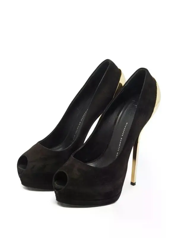 GIUSEPPE ZANOTTI Suede Platform Peep-toe Pumps