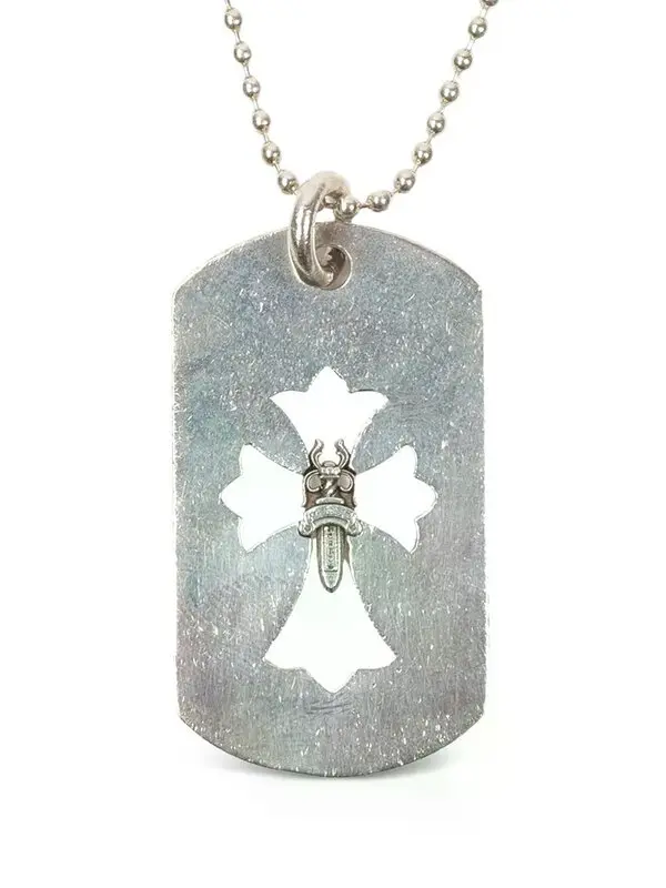 Chrome Hearts Dagger Dog Tag Pendant Necklace
