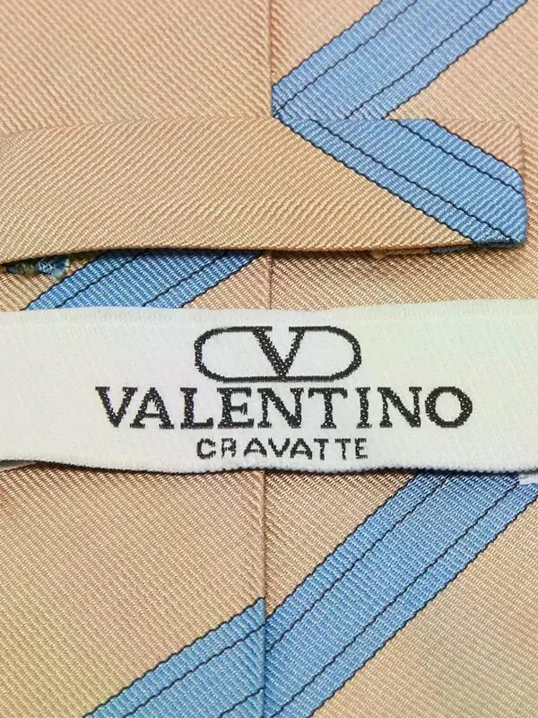 Valentino Garavani 1990s Striped Silk Tie - Neutrals