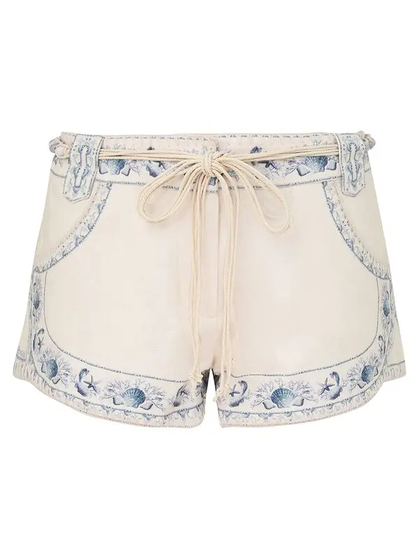Zimmermann Mini Shorts Wanderlust - Ivory