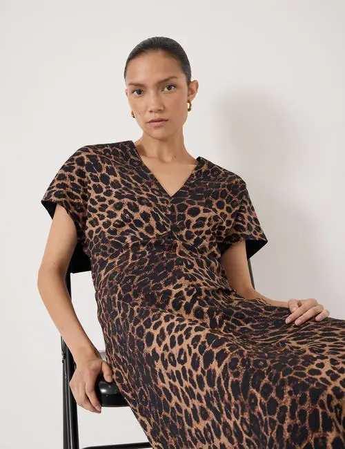 HUSH Grace Air Flow V-neck Midi Dress
