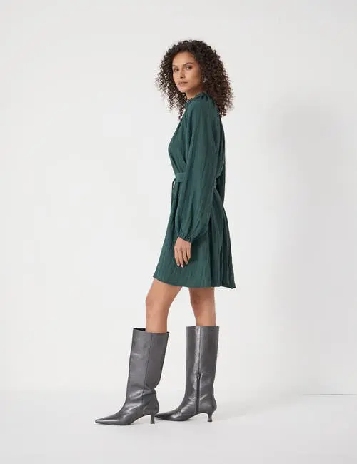 HUSH Ruffled Long Sleeve Mini Dress