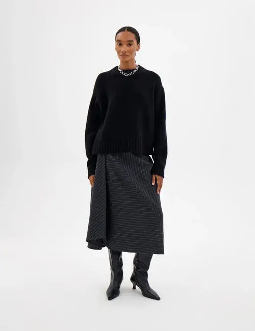 HUSH Cora Relaxed Chunky Cashmere Sweater - Black