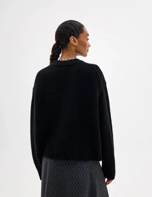 HUSH Cora Relaxed Chunky Cashmere Sweater - Black