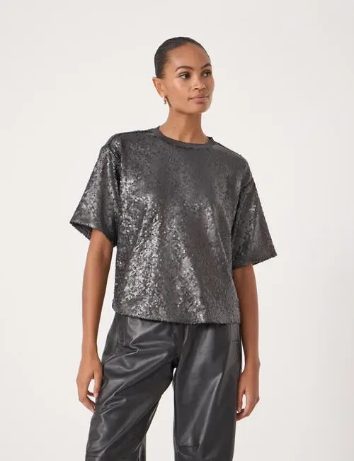 HUSH Holly Matte Sequin T-shirt
