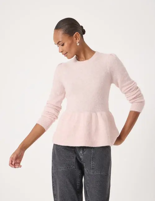 HUSH Wool Blend Peplum Top