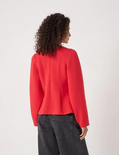 HUSH Seam Detail Smart Jersey Top - Bright Red