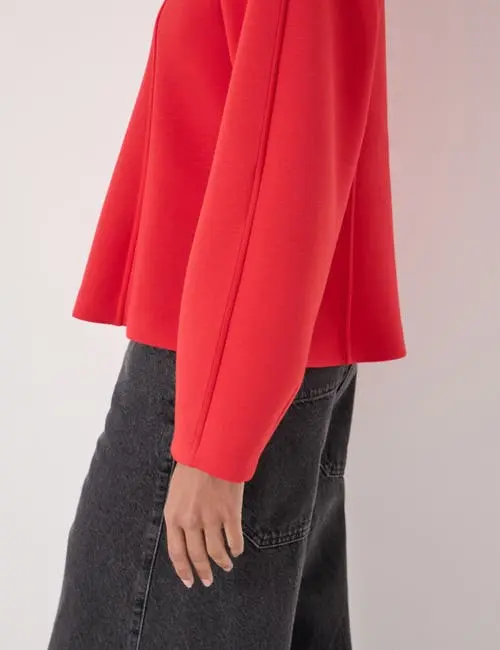 HUSH Seam Detail Smart Jersey Top - Bright Red