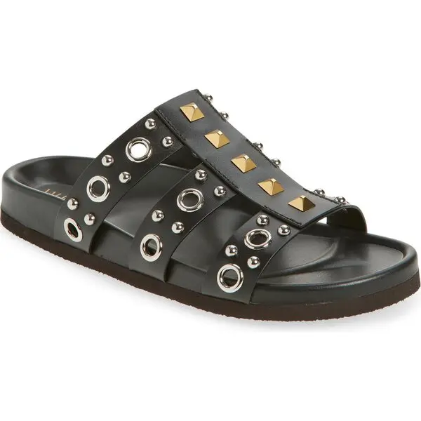 Valentino Garavani Rockstud Leather Slide Sandals