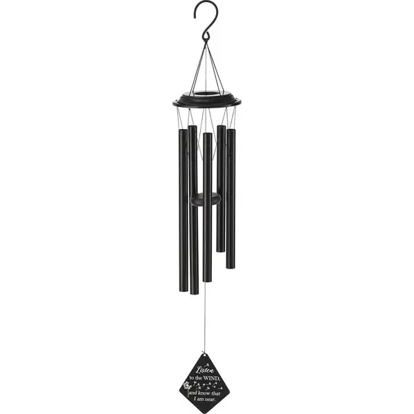 GLITZHOME 38"h Metal Windchime - Black