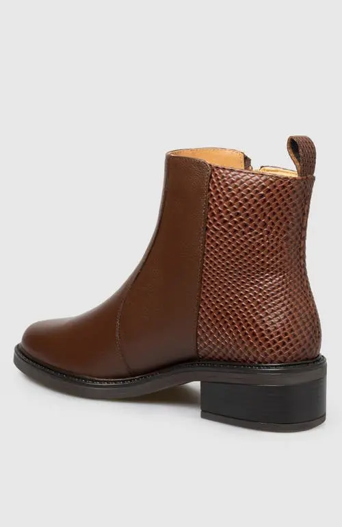 MANELA Leather Chelsea Booties - Brown