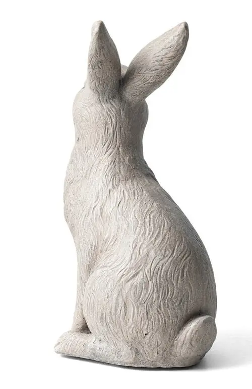 GLITZHOME 18"h Mgo Sitting Rabbit Garden Statue