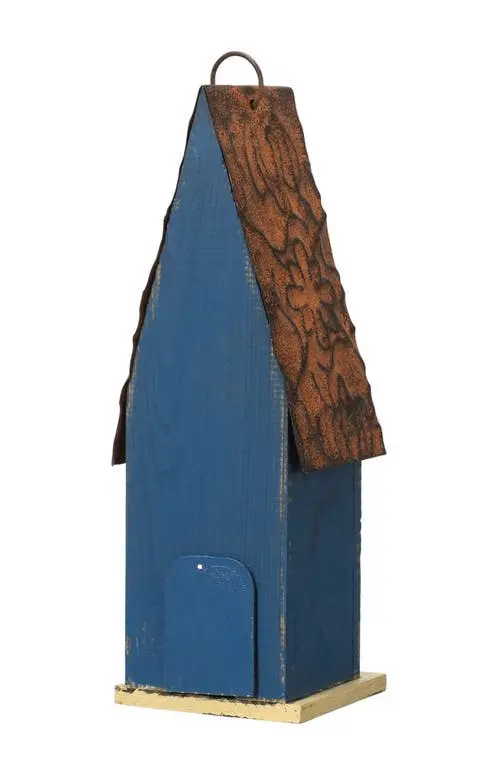 GLITZHOME 13.25"h Retro Wooden Distressed Garden Birdhouse